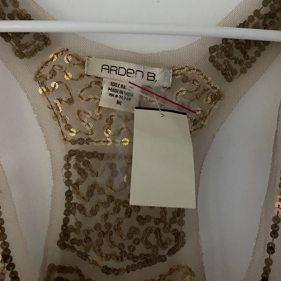 Arden B | Dresses | Nwt Gold Sequin Sexy Sheer Nude Illusion Mini Dress Arden B Deadstock Y2k ...